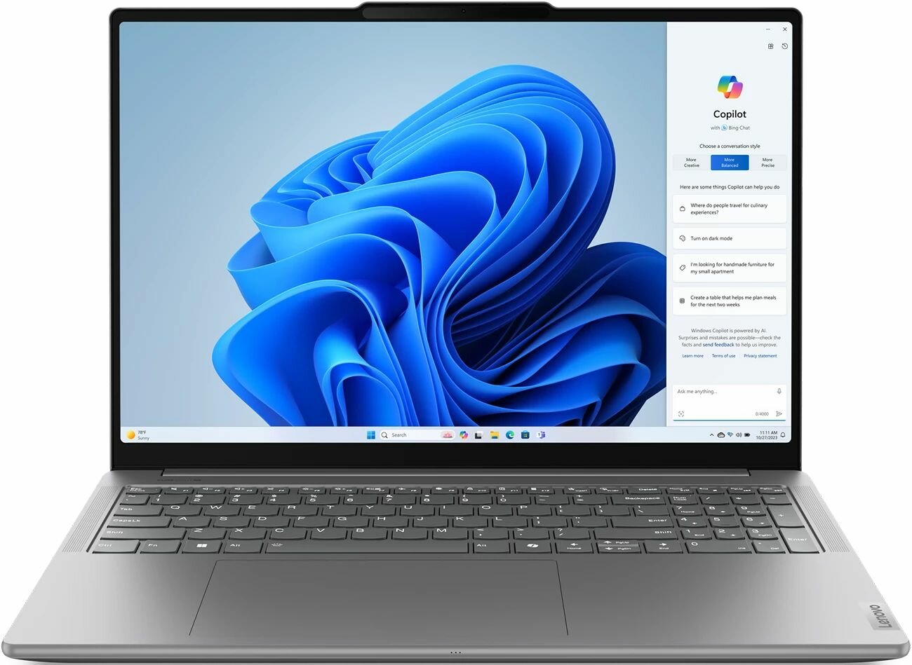 Ноутбук Lenovo Yoga Pro 9 16IMH9 16" (3200x2000) IPS, Intel Core Ultra 7 155H, 16Гб LPDDR5x, 1Тб SSD, RTX 4060 8Гб, Windows 11, серый (83DN006ARU)