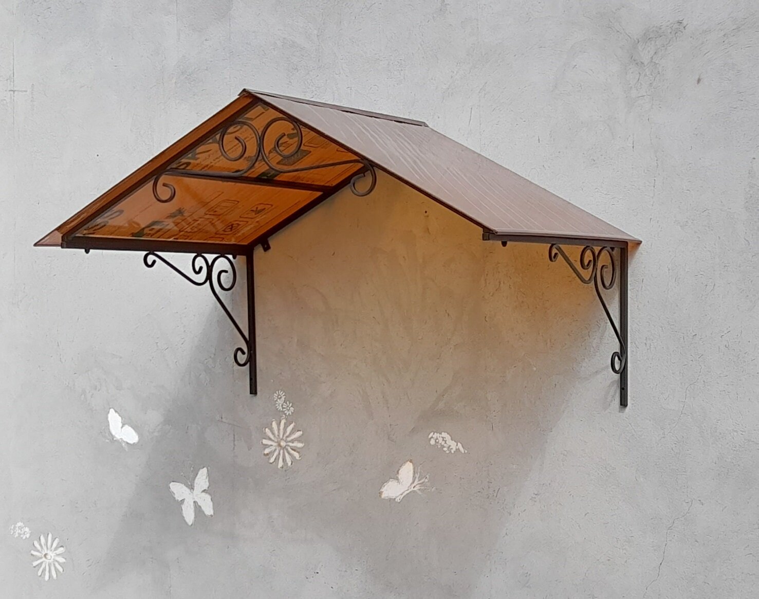 Козырек металлический входной над крыльцом для дома дачи atigro