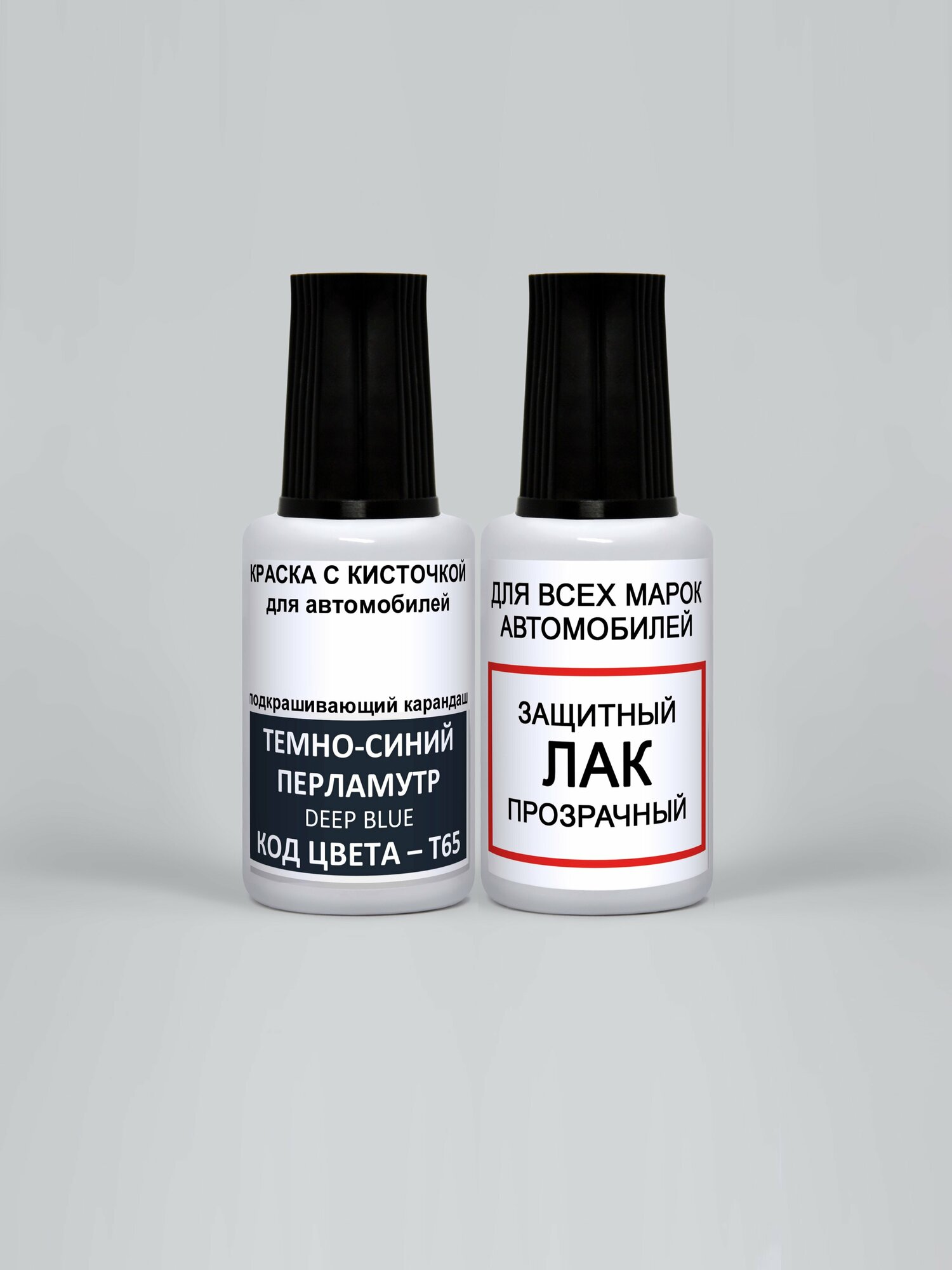 ADC Paint Краска для сколов во флаконе с кисточкой T65 Mitsubishi Темно-синий перламутровый металлик, Deep Blue, краска+лак 2 предмета 35мл