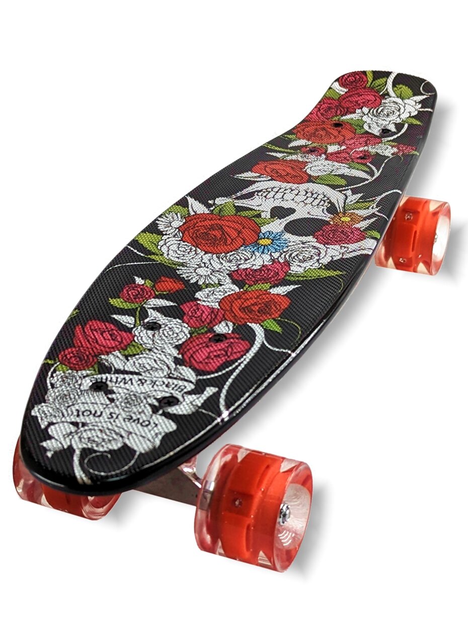 Скейтборд пластиковый ASE Tiny print 14 черный