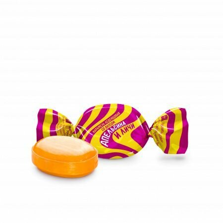 Карамель Со вкусом апельсина и личи леденцовая, 1 кг, Конфил