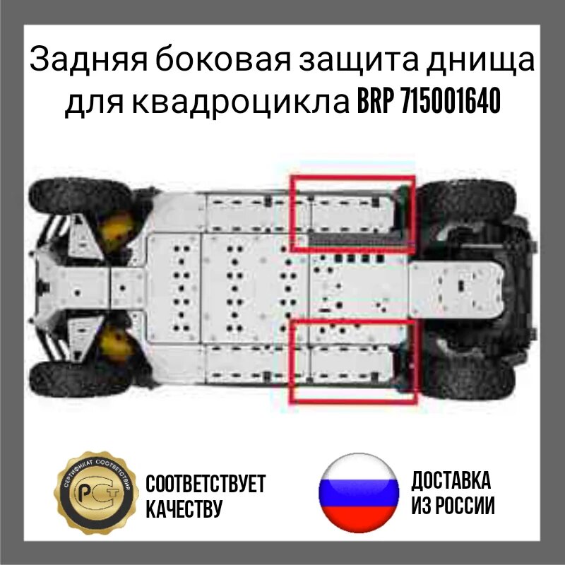 Задняя боковая защита днища для квадроцикла BRP 715001640