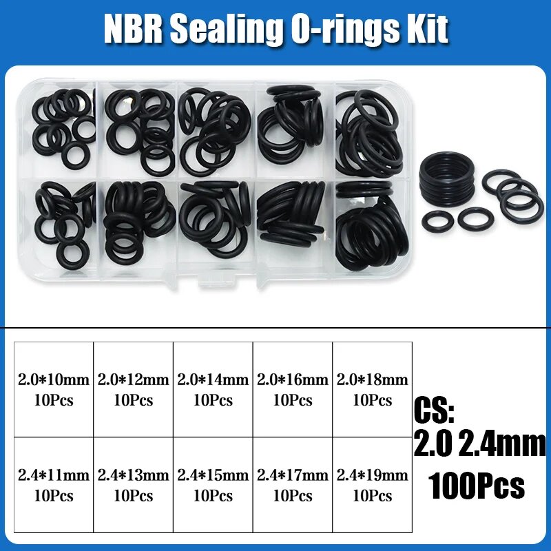 Комплект уплотнительных колец NBR O Ring 100pcs