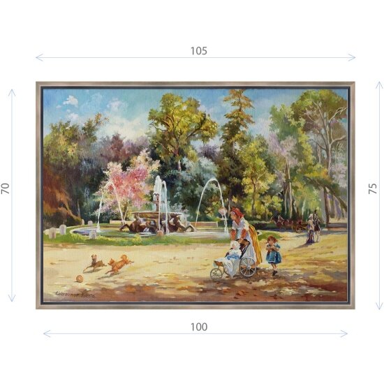 Картина Декор Депо Ксении Черномор Италия. Вилла Боргези Матовый холст в раме 75х105 см