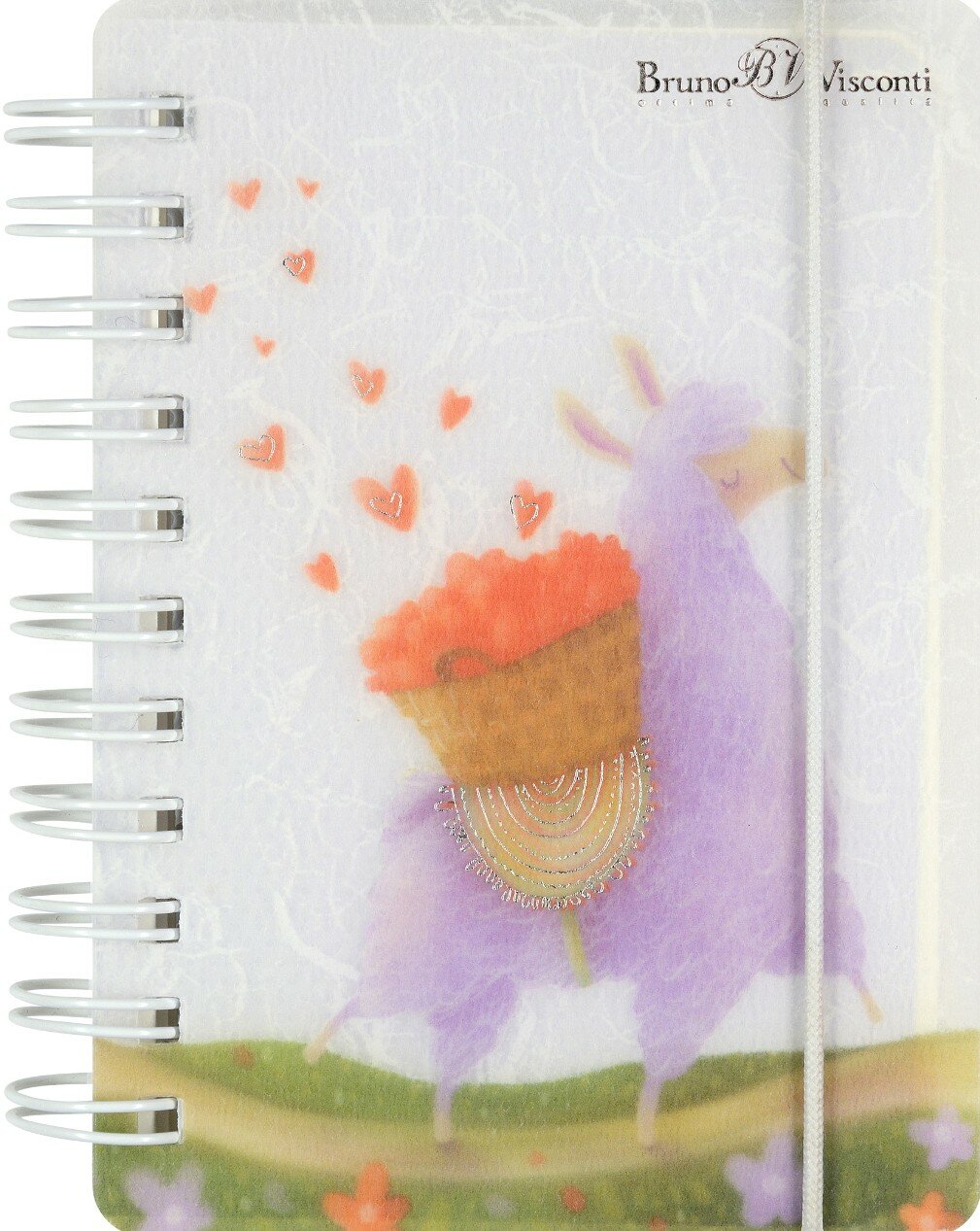 Блокнот Лавандовые ламы, 80 листов, А7, линия, 3 вида