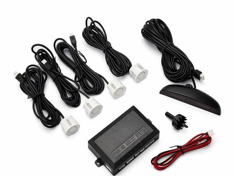 Парктроник LED дисплей 888 4 датчика (Цвет белый)