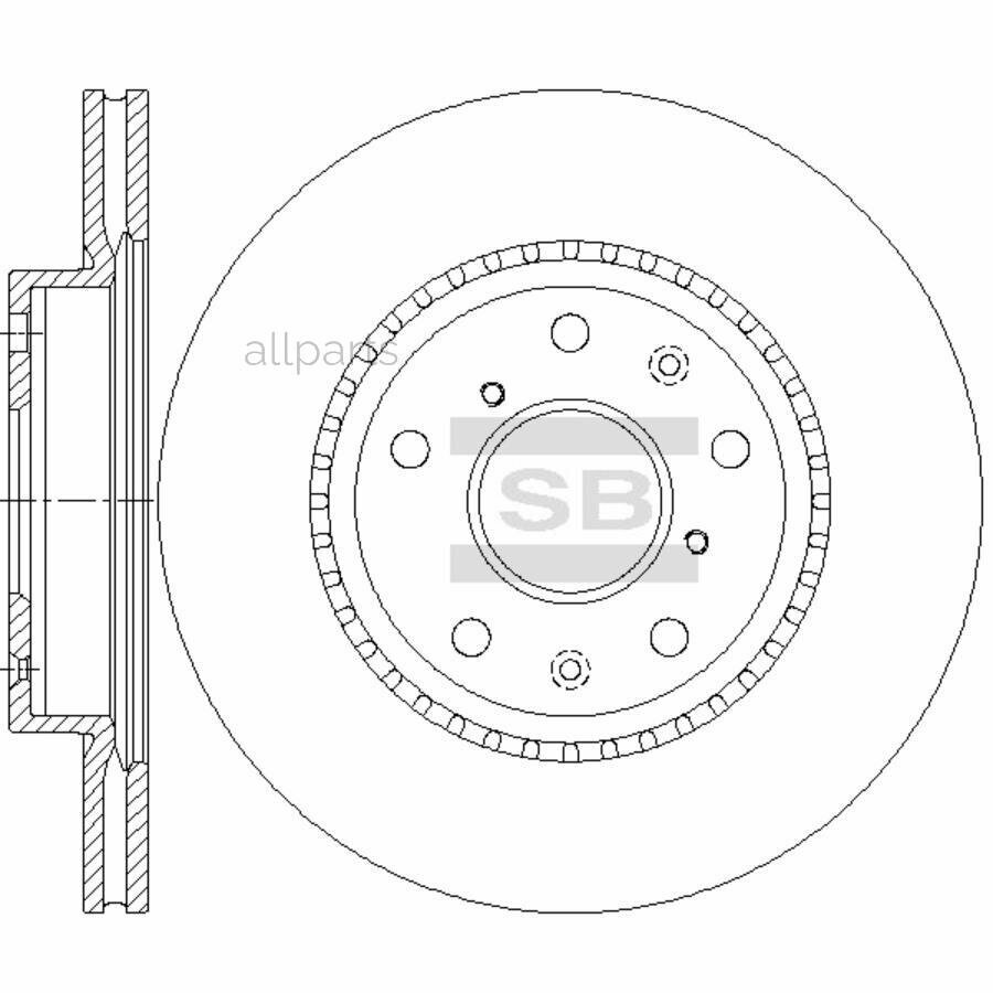 SANGSIN BRAKE SD4811 Диск тормозной SUZUKI SX4 06- передний вент. D 280мм.