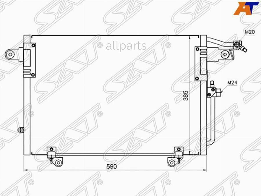 SAT ST-AD01-394-0 Радиатор кондиционера Audi A6 94-97 / 100 91-95 / S6 94-97