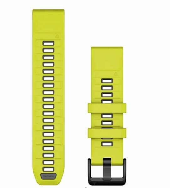 Ремешок для часов Garmin Fenix 8, QuickFit 22, Amp Yellow/Graphite Silicone, дизайн 2025 года (010-13392-08)
