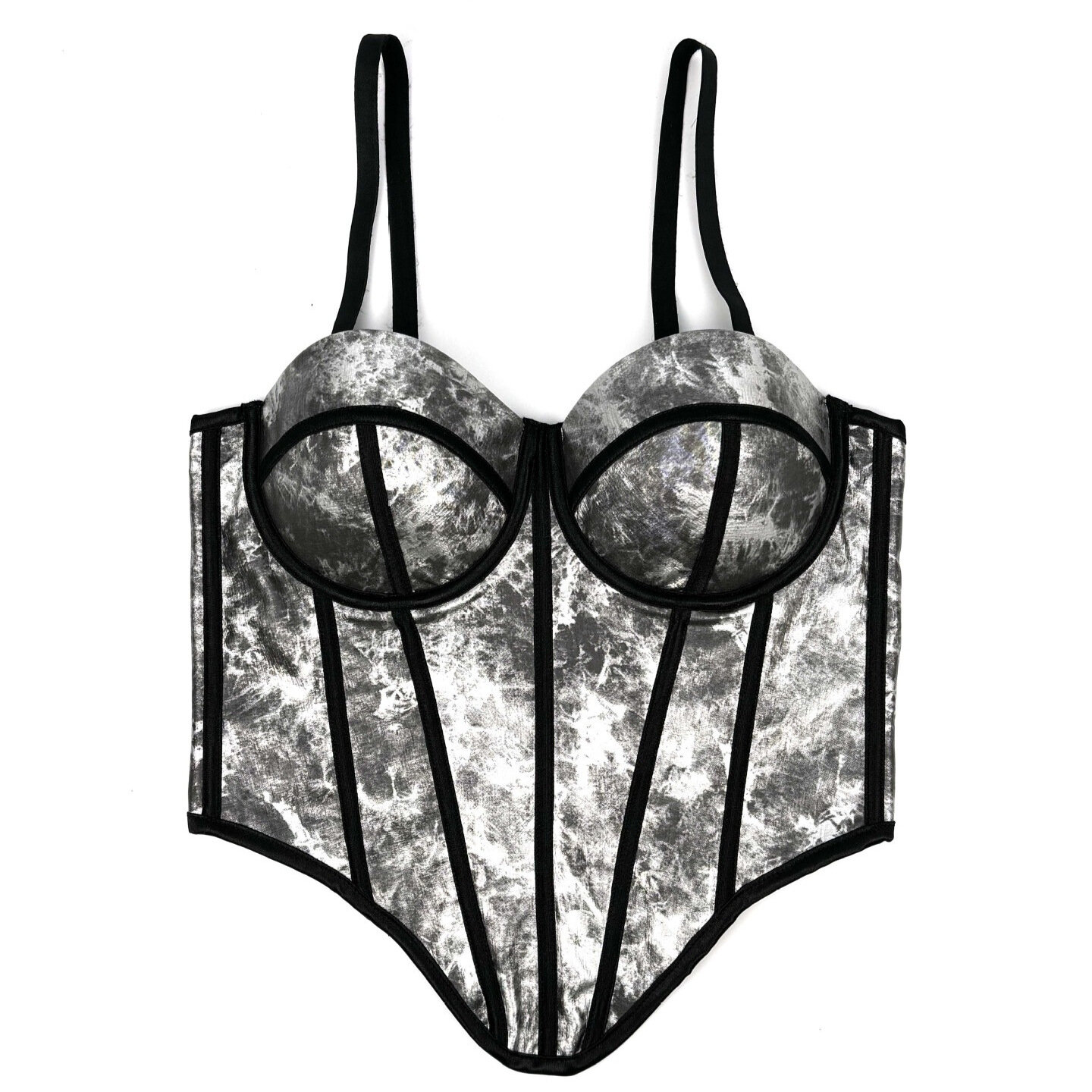 Корсет tie-dye, серебристый, XL