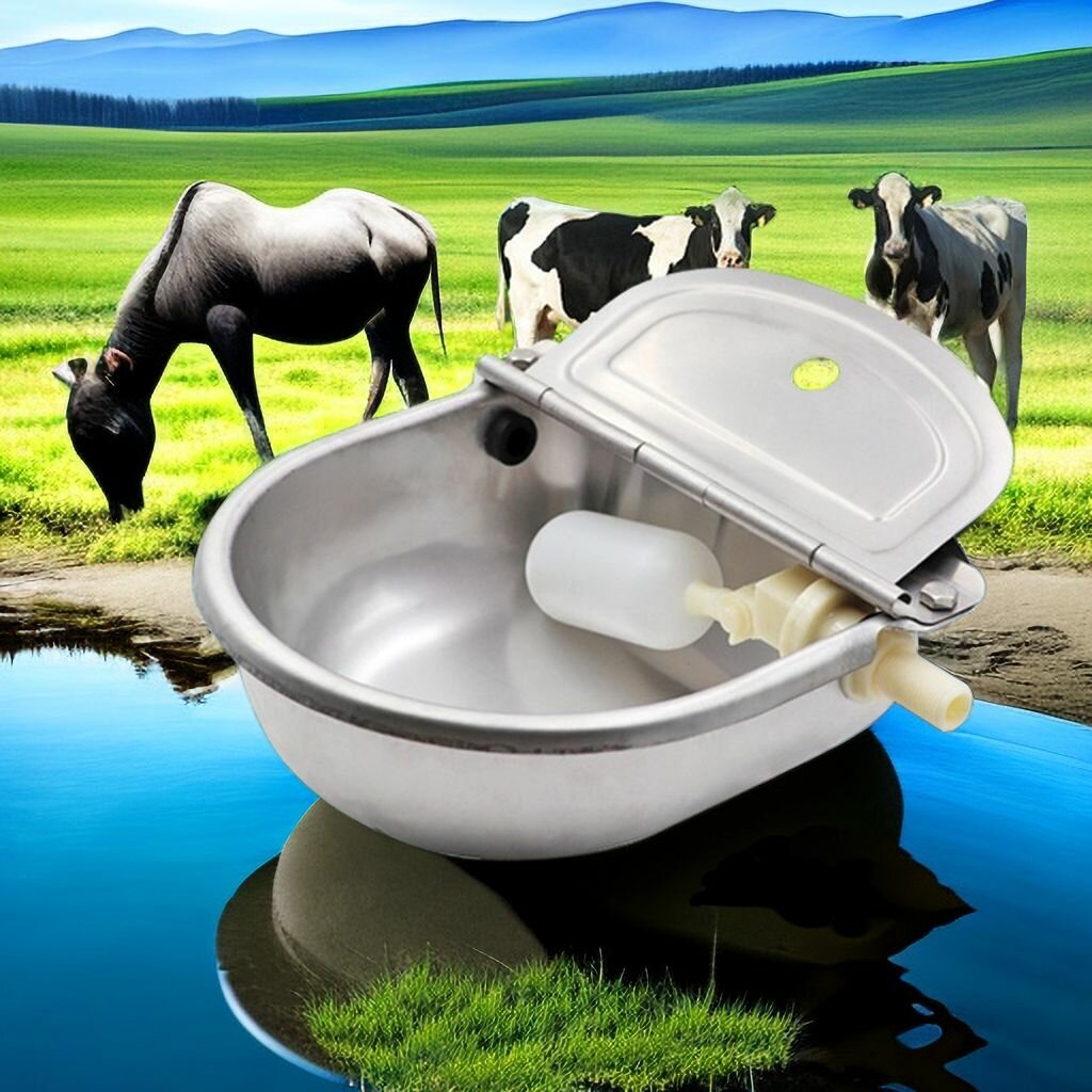 Чаша из нержавеющей стали с выпуском сточных вод понтонным управлением / поилка для свиней лошадей крупного рогатого скота и овец