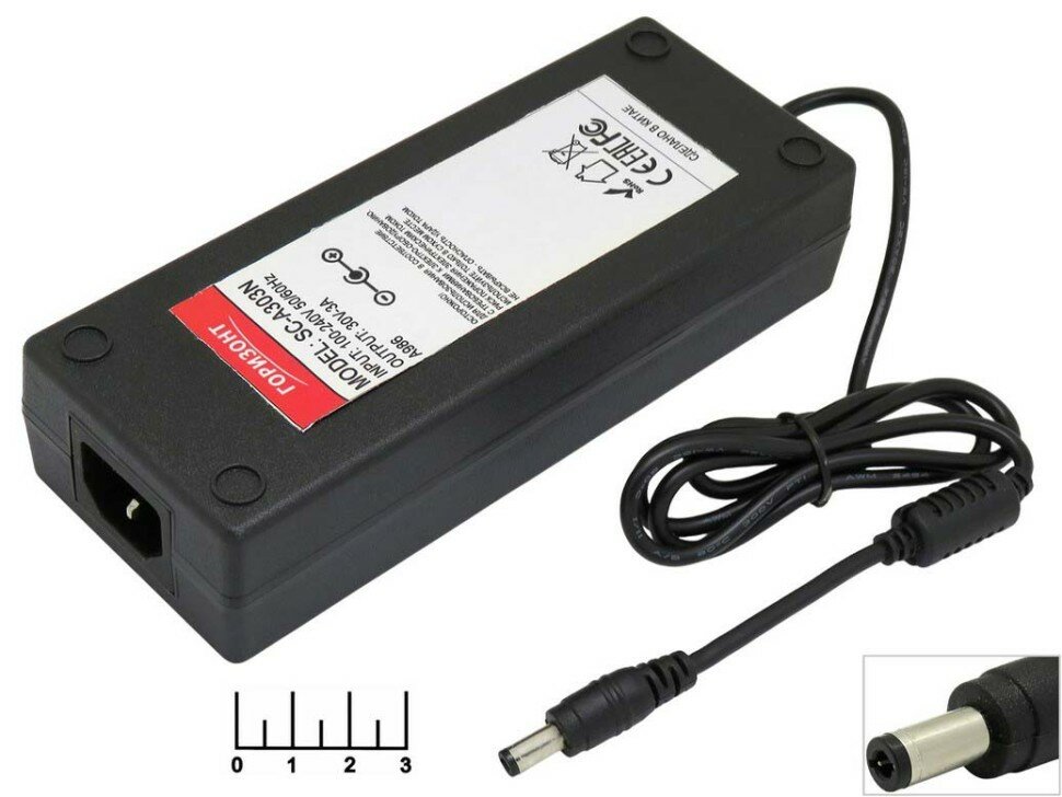 Блок питания 30V 3A SC-A303N импульсный (5.5*2.5) без шнура (C13)