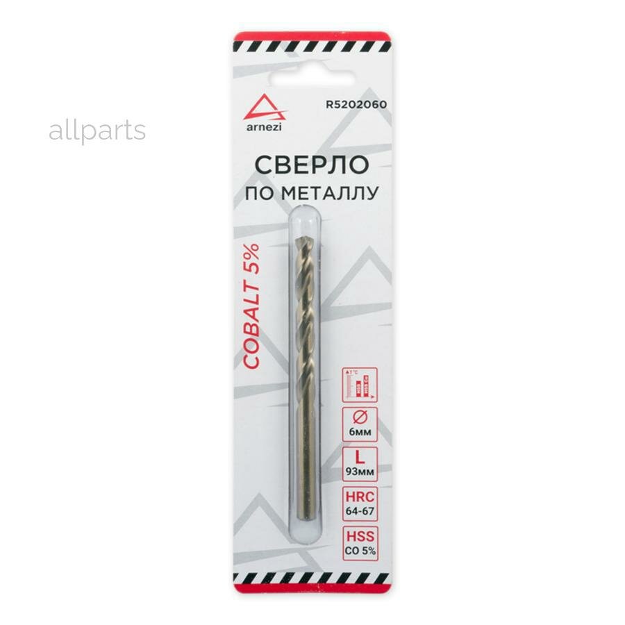 ARNEZI R5202060 Сверло по металлу HSS 6.0 мм Cobalt 5% ARNEZI R5202060