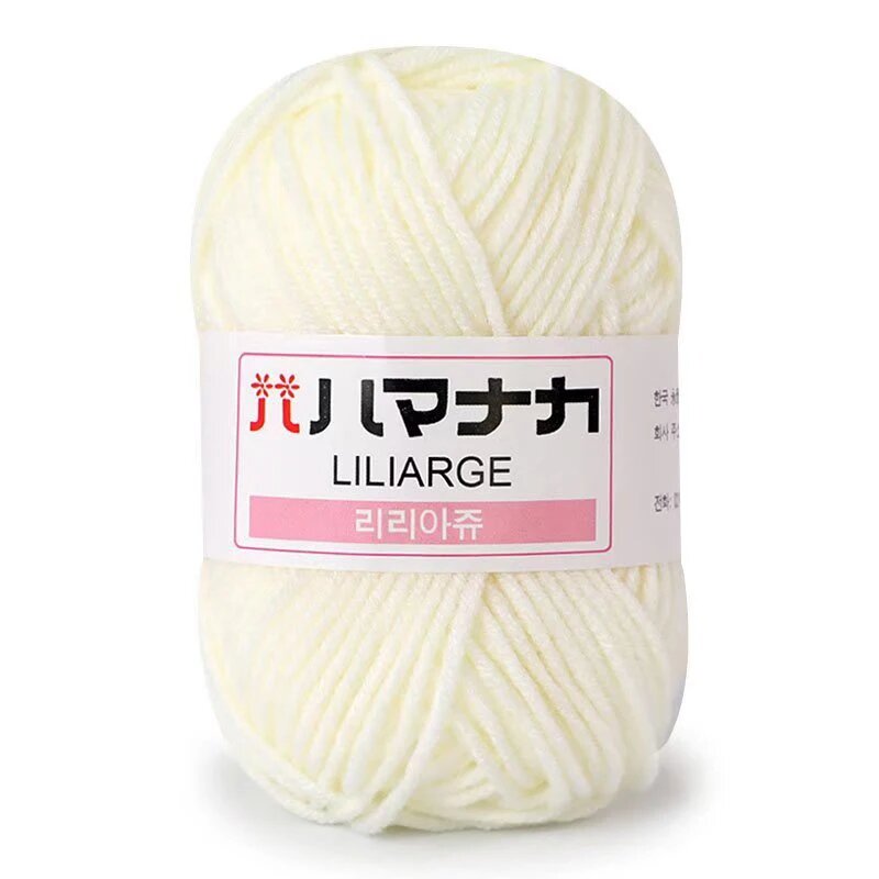 Пряжа белая Milk Cotton Yarn, цвет 4 milk white