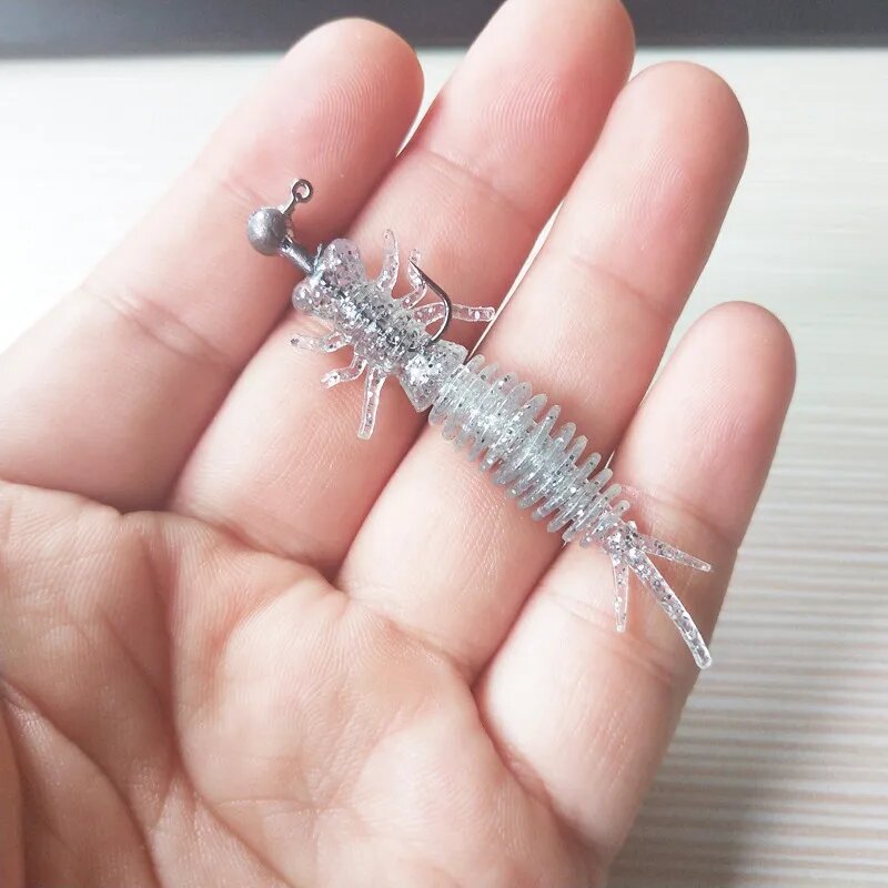 POETRYYI Ларва Силиконовые Приманки 60мм Серебряный, color C