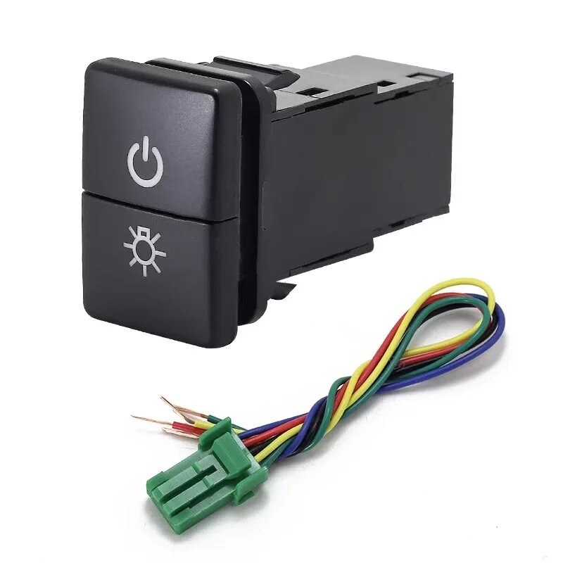 1 шт. автомобильный Двухкнопочный переключатель, двойной переключатель, противотуманные фары, радар, лампы, прожекторы, кнопка переключения фар для Corolla Levin Prado Power headlight