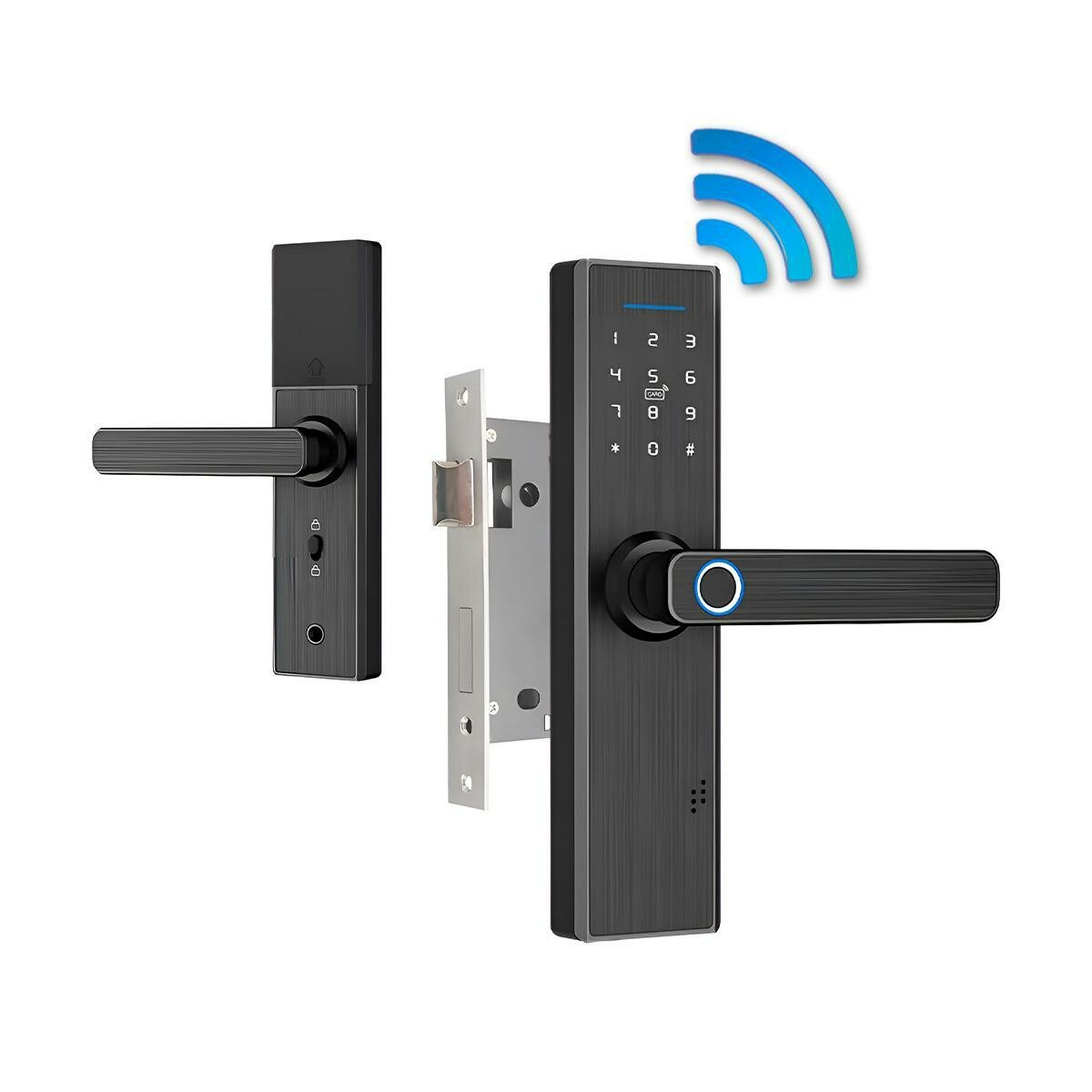 Биометрический Wi-Fi кодовый замок на входную дверь HD com Tuya-Wi-Fi Мод: SL-804 (толщина двери: 38-55 мм, прил: Tuya).