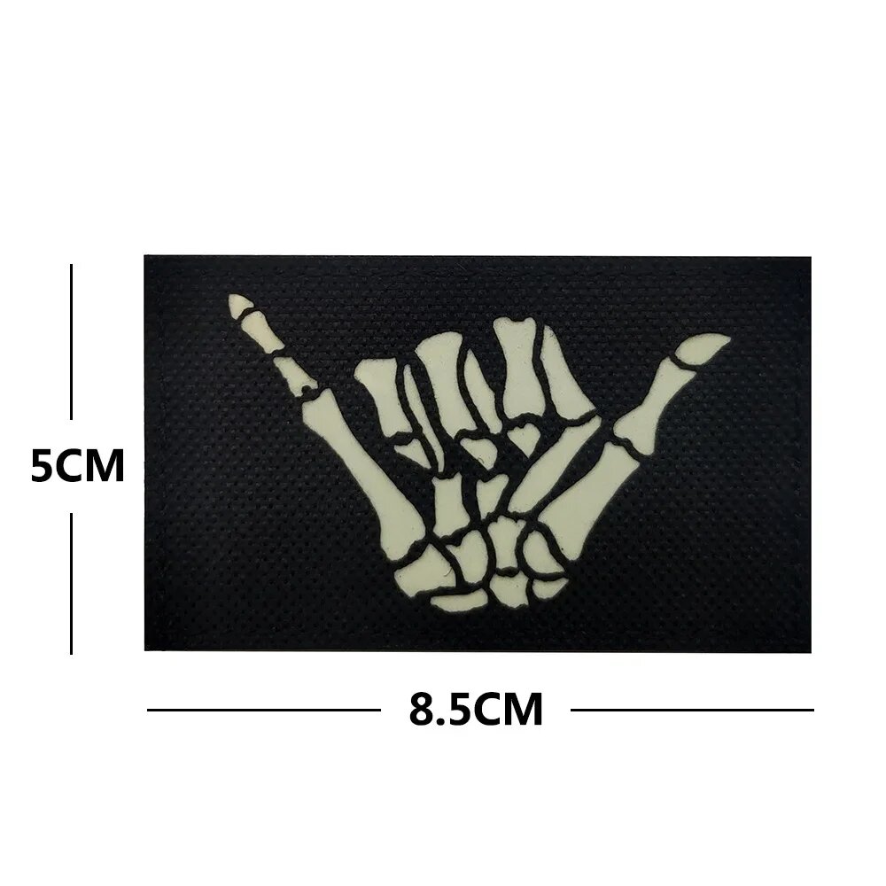 Светоотражающие вышитые патчи "Черная Борода" Черный, 27 Glow In Dark8X5CM