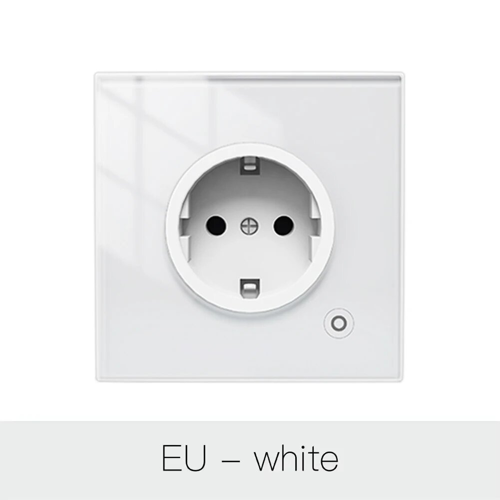 MoesHouse Умная розетка стеклянная EU White Socket, WIFI