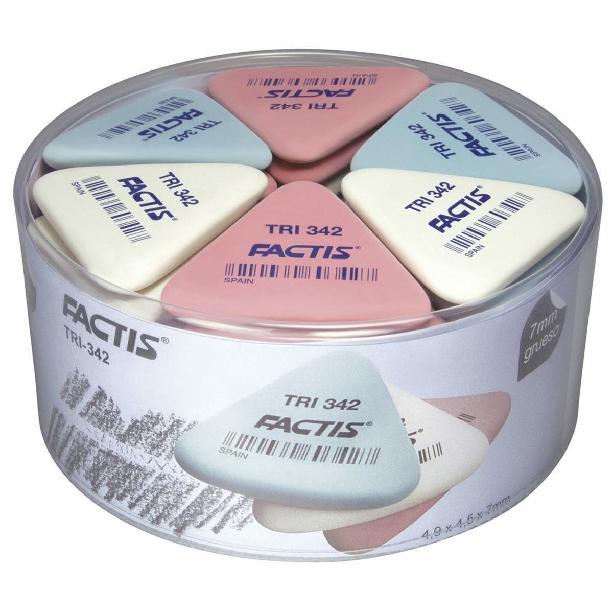 Ластик Factis TRI 342, 49х45х6мм, треугольный, мягкий (PNFTRI342), 336шт.