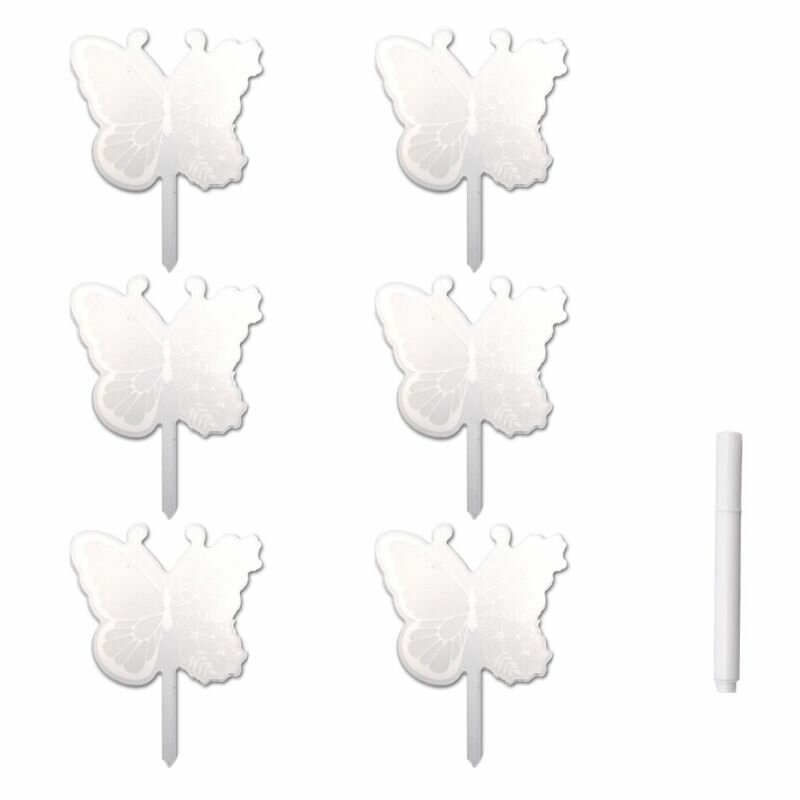 6/12 шт. этикетки для растений, акриловые садовые маркеры с бабочками, водонепроницаемые маркировочные знаки цветочного горшка, садовое украшение