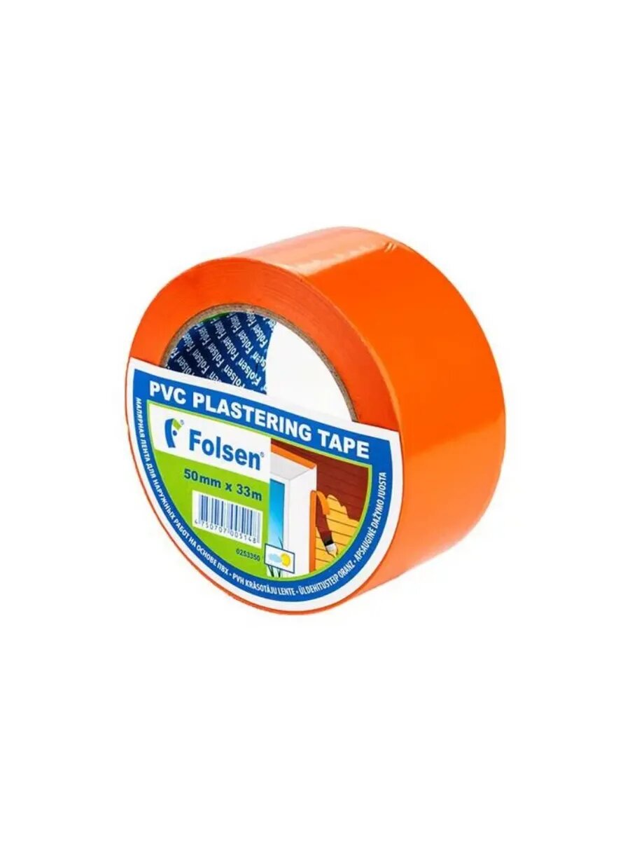 Лента малярная для наружных работ оранжевая 50мм х33м