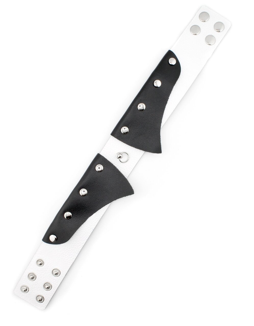 Ошейник мягкий кожаный воротничок черно-белый