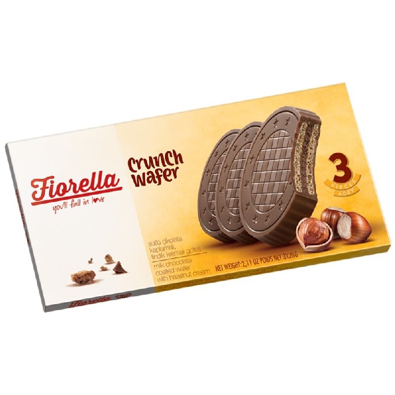 Вафли FIORELLA Wafer Milk Hazelnut в молочном шоколаде Орех 60г