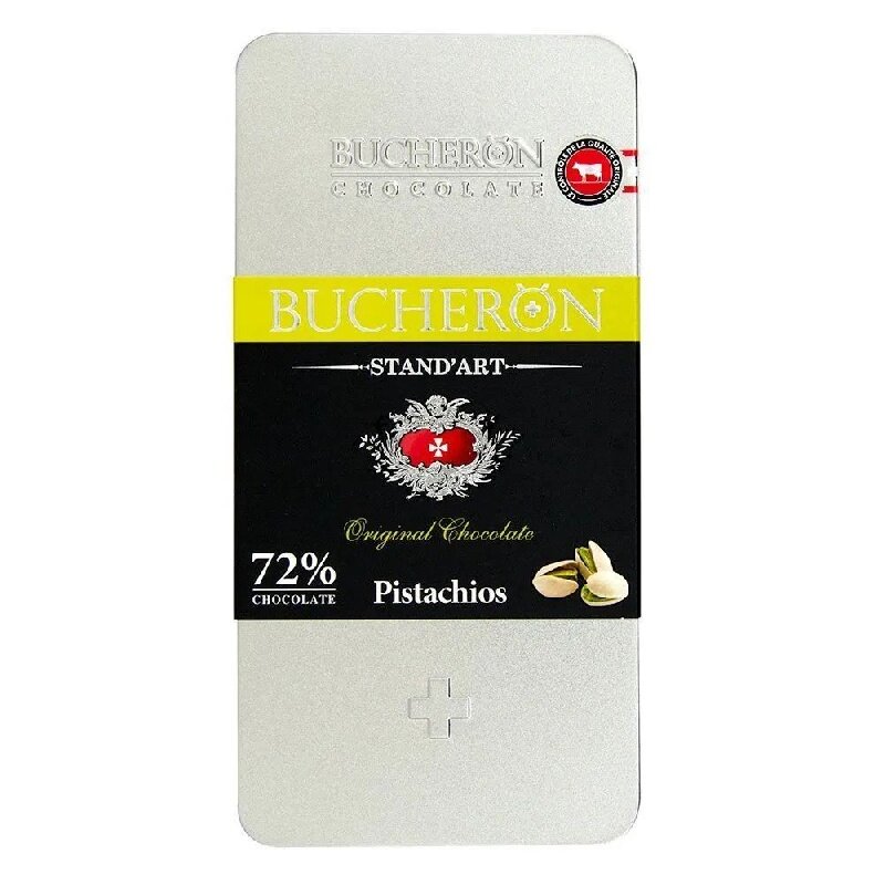 Шоколад BUCHERON горький с фисташками /жесть/ 100г