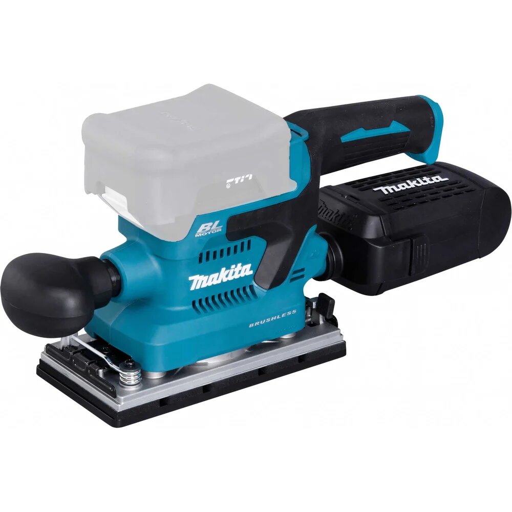 Вибрационная шлифмашина Makita LXT, BL, 18 В, XPT, 93x228 мм, 4000-12000 об/мин, ампл. 2.0 мм, 1.5 кг, кор, пылесборник, зажим, без аккум. и ЗУ DBO380Z