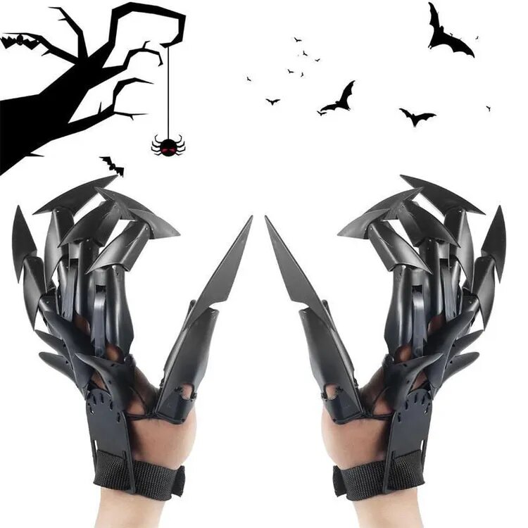 Призрачная рука ужаса Черный коготь дракона / Подвижный сустав / Игрушка-перчатка (упаковка из 2)