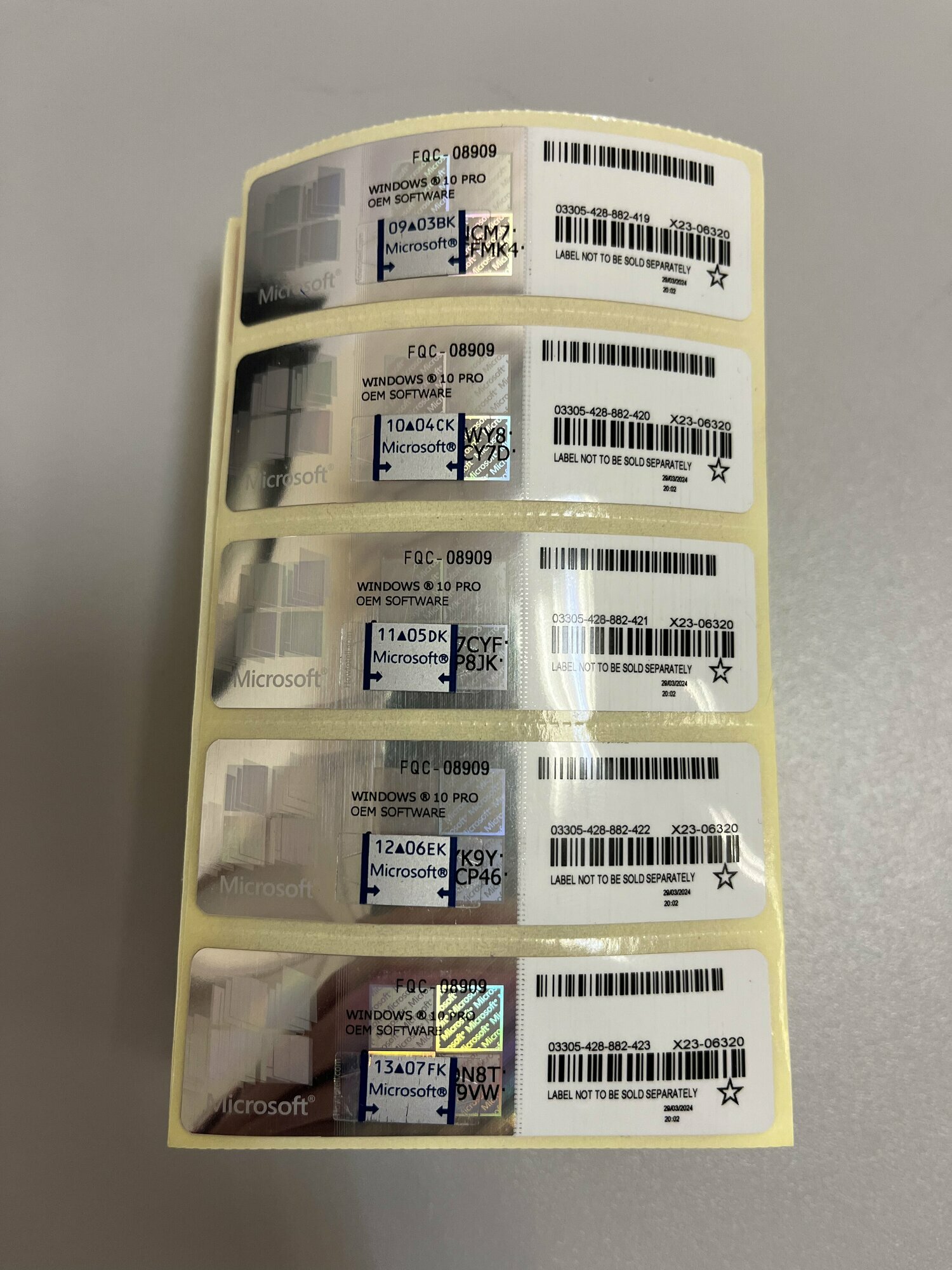 Операционная система Microsoft Windows 10 Professional 32/64 BIT 1pk OEI COA NO DVD (FQC-08909-L)