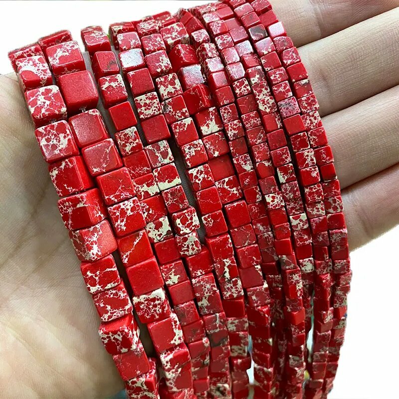 Бусины из камня тигровый глаз, лабрадорит 4/6/8 мм LUOMAN Красный, 6mm 46-48pcs, Imperial turquoise