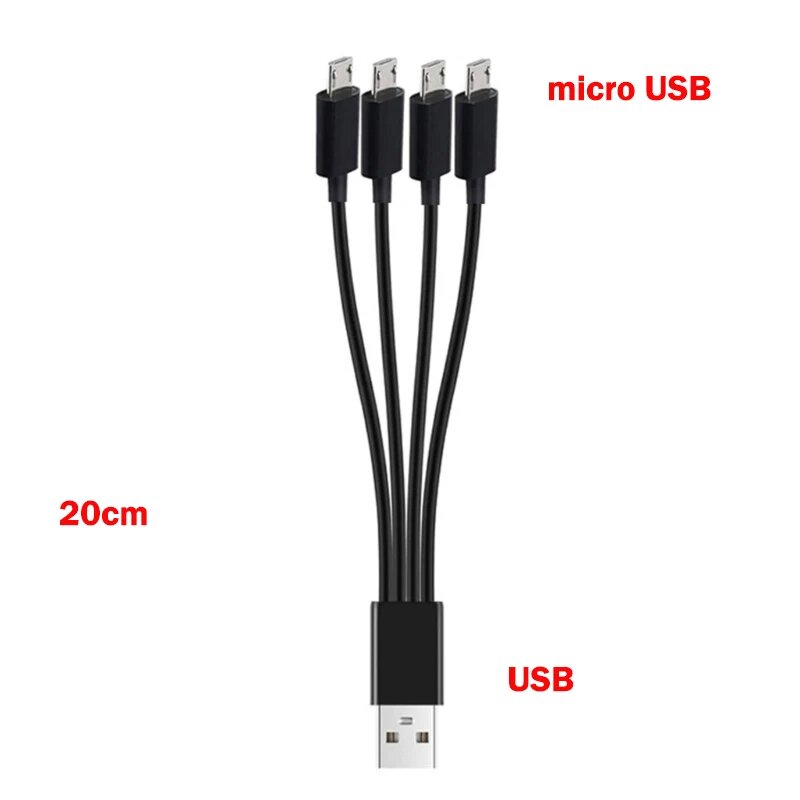 Прочный конвертер 4 в 1, кабель Micro USB типа C, разветвитель проводов, 4-портовый разветвитель для зарядки, совместимый с телефоном, ноутбуком, планшетом, зарядным кабелем