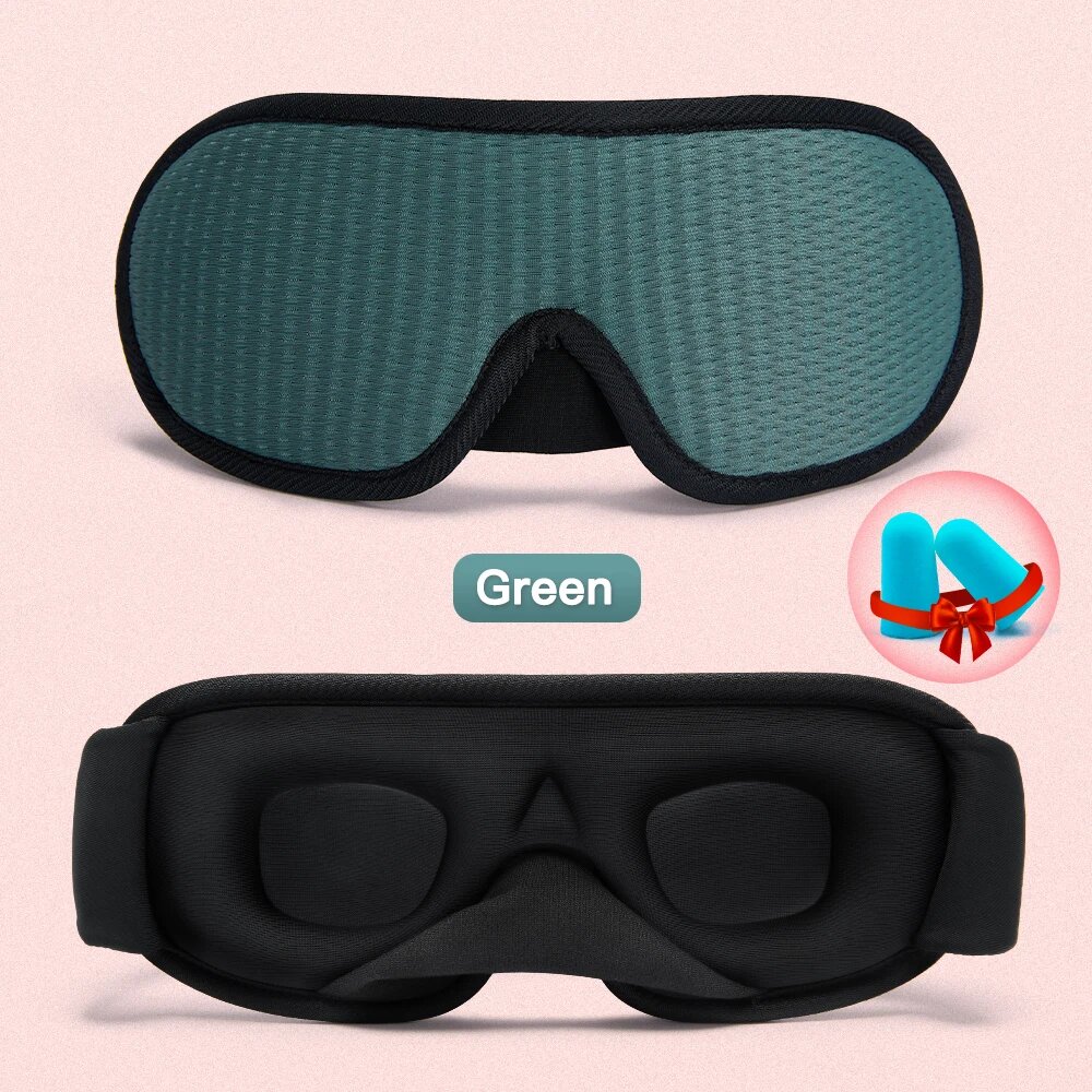 Мягкая светоблокирующая маска для сна MERALL Green