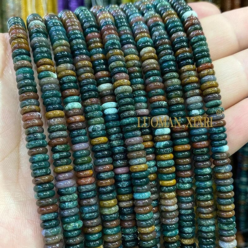 Бусины из лабрадорита, агата, яшмы, бирюзы 2x6 мм, India agate