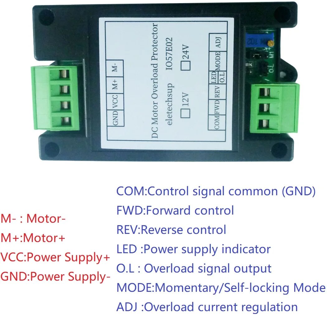DC 24V 30A контроллер двигателя eletechsup IO58F02 — фото 1