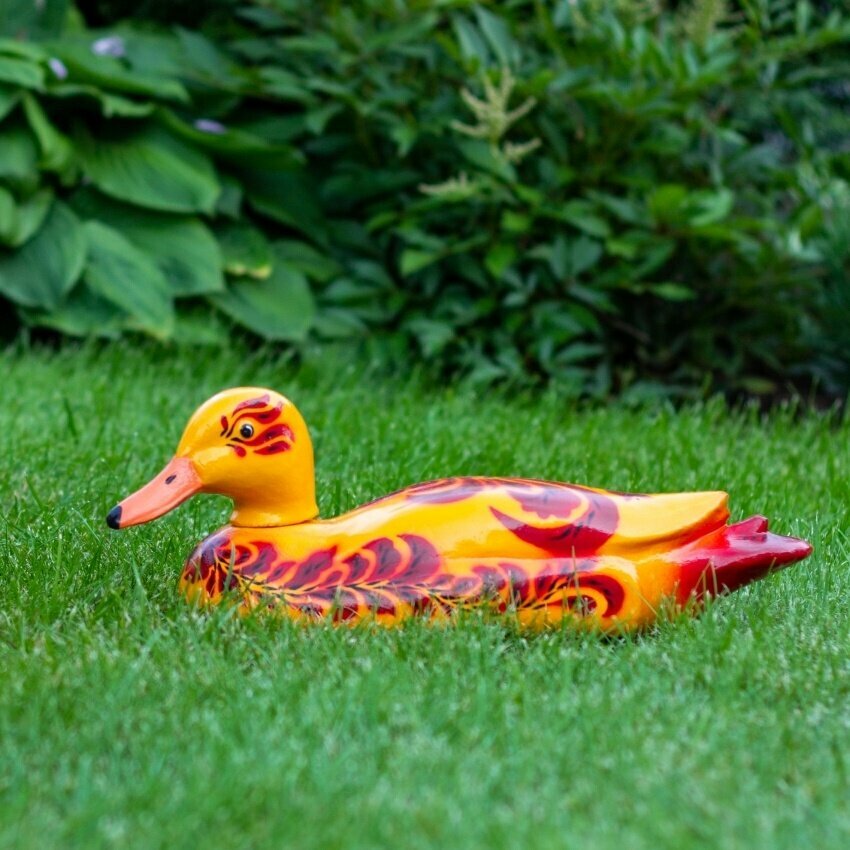 Декоративная фигурка Туендатская сувенирная мастерская "Утка Кряква" из пенопласта, расписная, длина 35 см