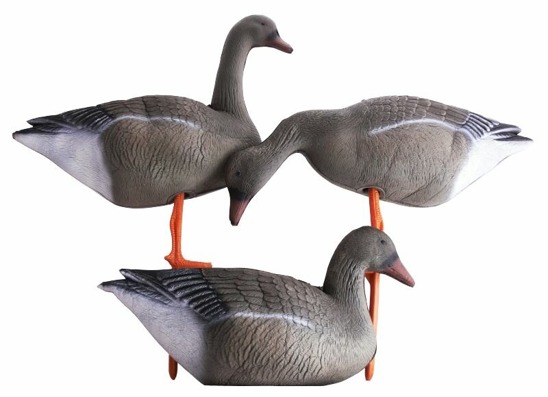 Чучело гуся для охоты гуменник складное на опоре, комплект 12 шт, полнокорпусные гусиные чучела