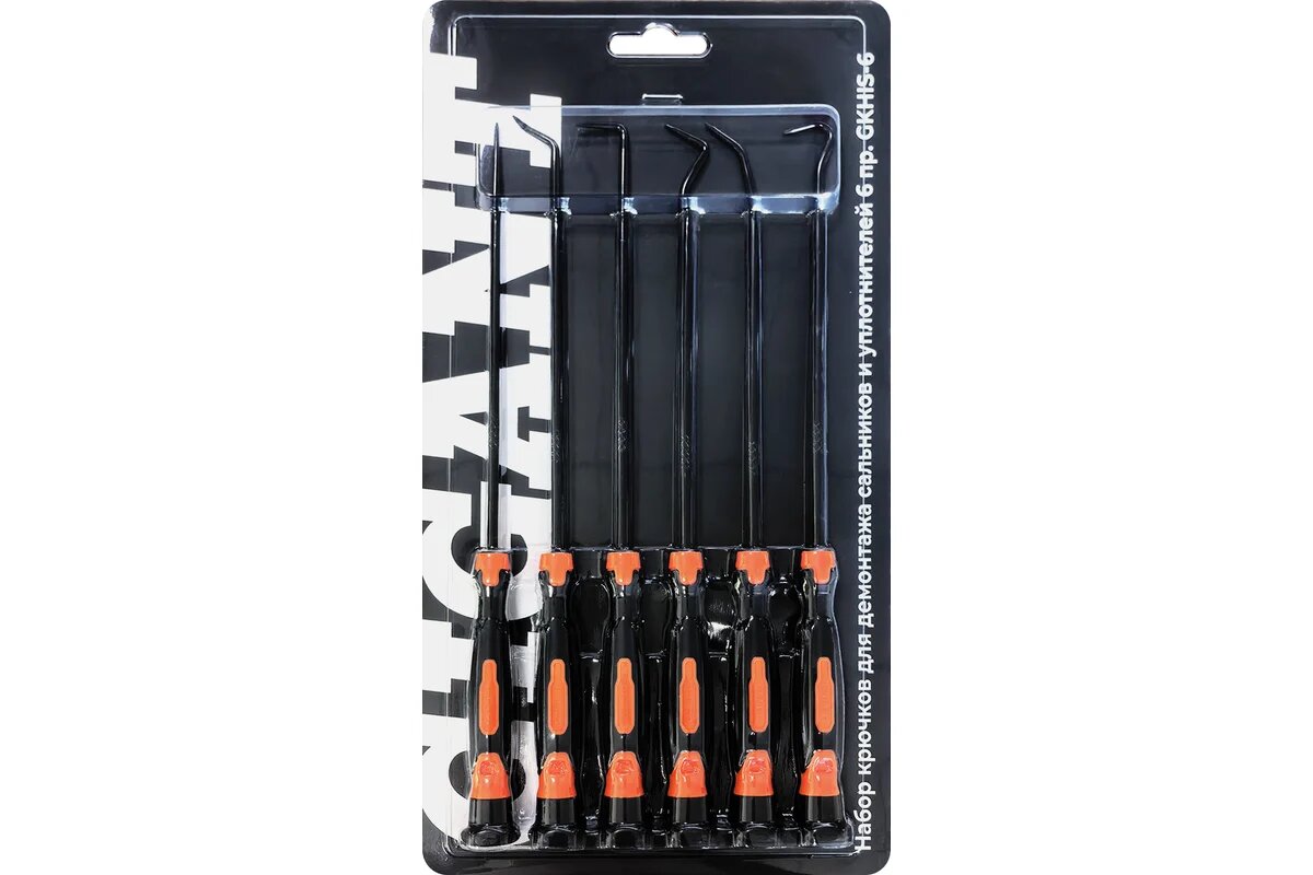 Gigant набор крючков для демонтажа сальников и уплотнителей 6 пр, GKHIS-6