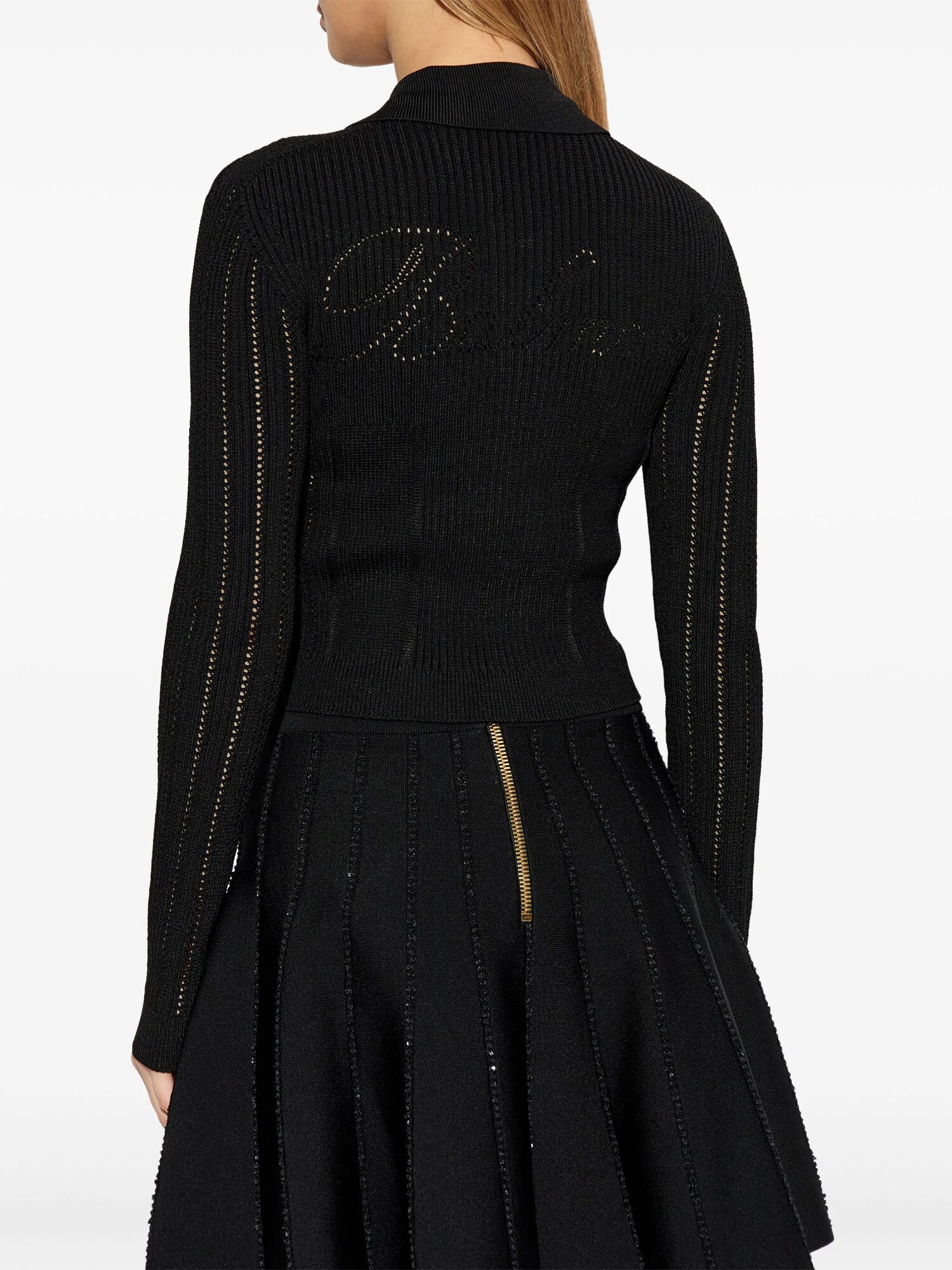 Кардиган BALMAIN, размер 36, black/black — фото 1