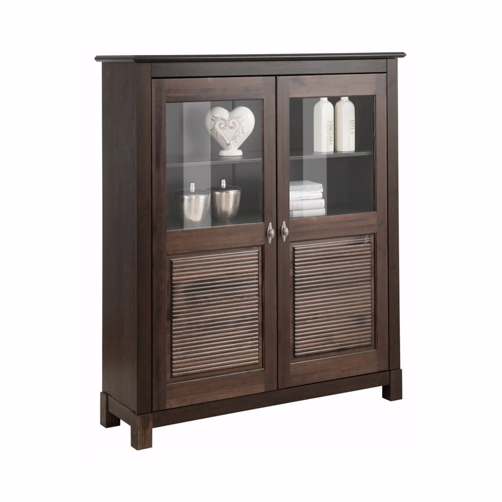 Шкаф для посуды со стеклом "Рауна 20" (колониал)