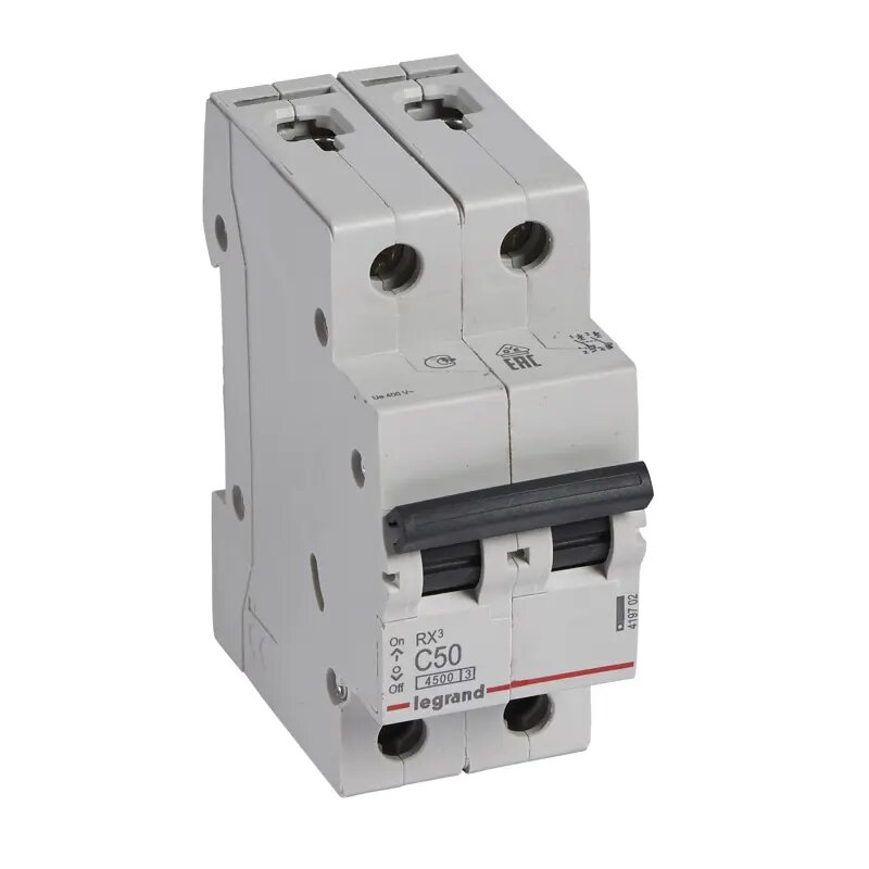 Автоматический выключатель Legrand RX3 2P C50 А 4.5 кА