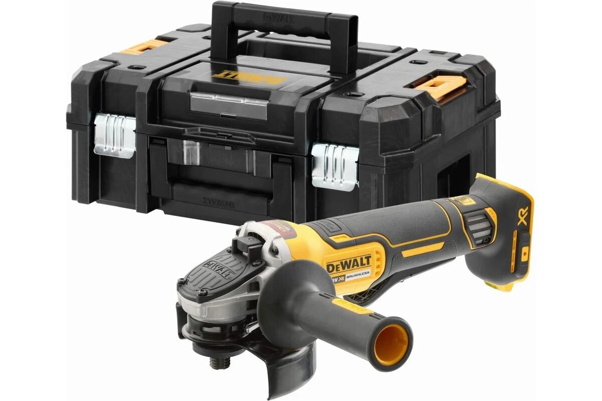DEWALT Аккумуляторная угловая шлифмашина DCG406NT, 18 В, 125 мм, 9000 об/мин, без АКБ и ЗУ, в кейсе TSTAK () DCG406NT-XJ