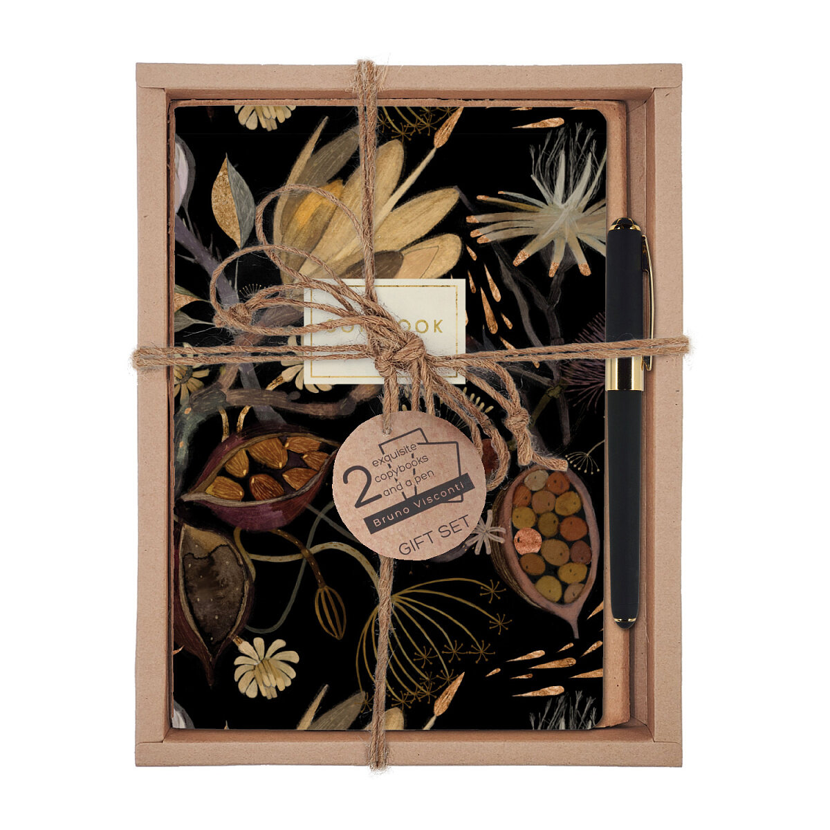 Набор подарочный "ночные цветы" (ДВЕ тетради BV И ручка) Цена за 1 набор