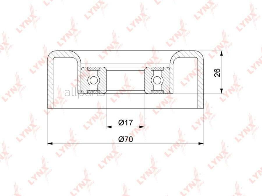 LYNXAUTO PB-5262 Ролик натяжного механизма приводной LYNXauto PB-5262