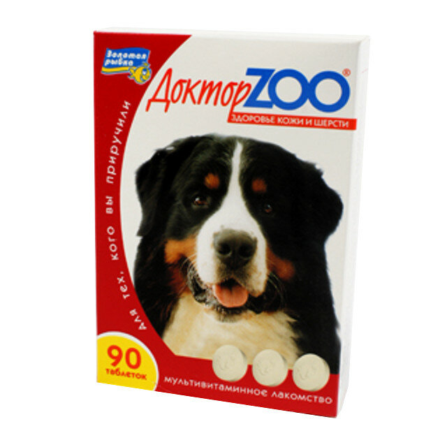 Доктор ZОО Биотин лакомство для собак поддержка здоровья кожи и шерсти 90 таб