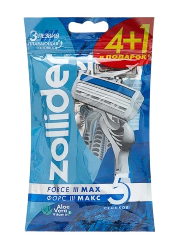 Zollider Одноразовые бритвенные станки Force 3 MAX, 3 лезвия, 5 шт