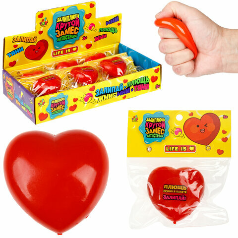 Игрушка-антистресс "крутой замес. Залиплющ. LIFE IS", 5,5х5,5х3 см, 1TOY, Т25983