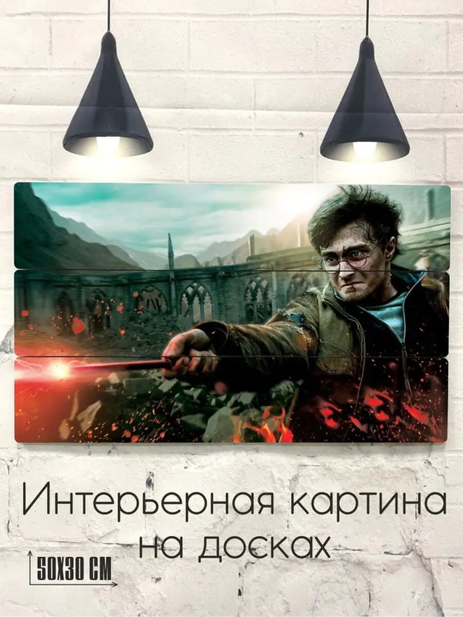Интерьерная картина на досках, Гарри Поттер